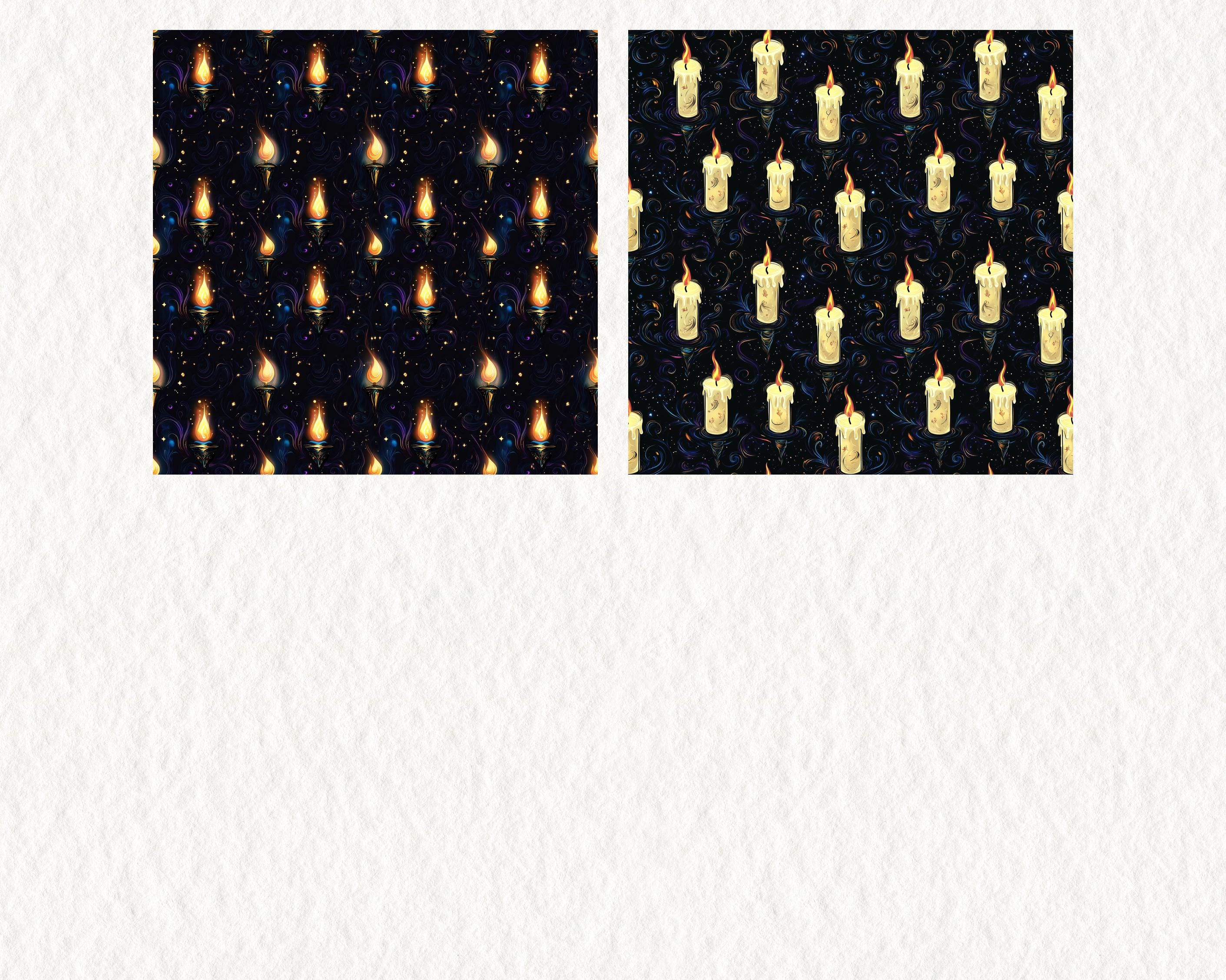 Mystical Candles Pattern Seamless Digital Papers - Printable Scrapbook ...