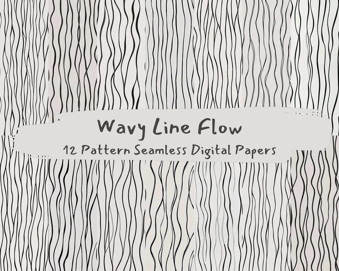 Wavy Line Flow Pattern Seamless Digital Papers - Printable Scrapbook ...