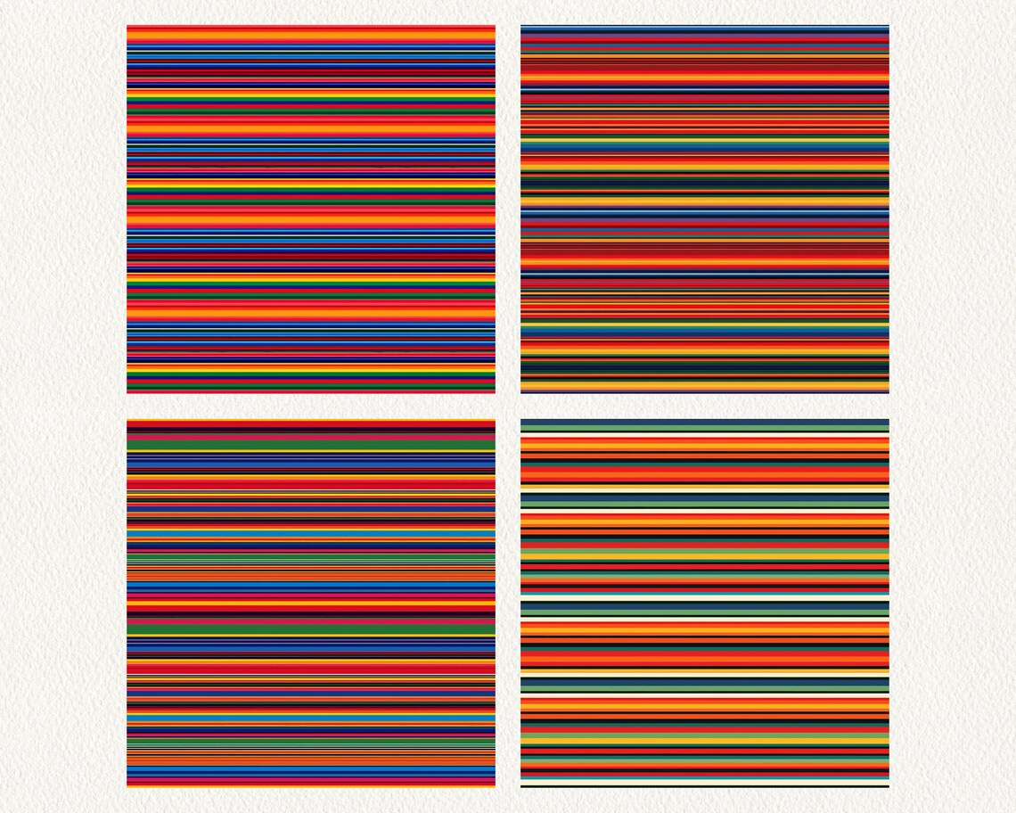 Mexican Serape Stripes Pattern Seamless Digital Papers - Printable ...
