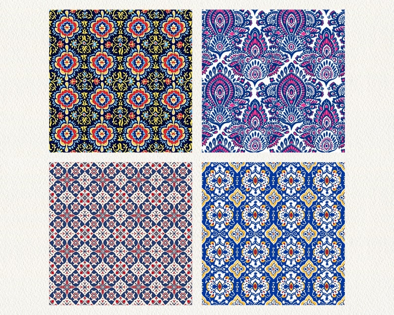 Indian Cultural Florals Pattern Seamless Digital Papers - Printable ...