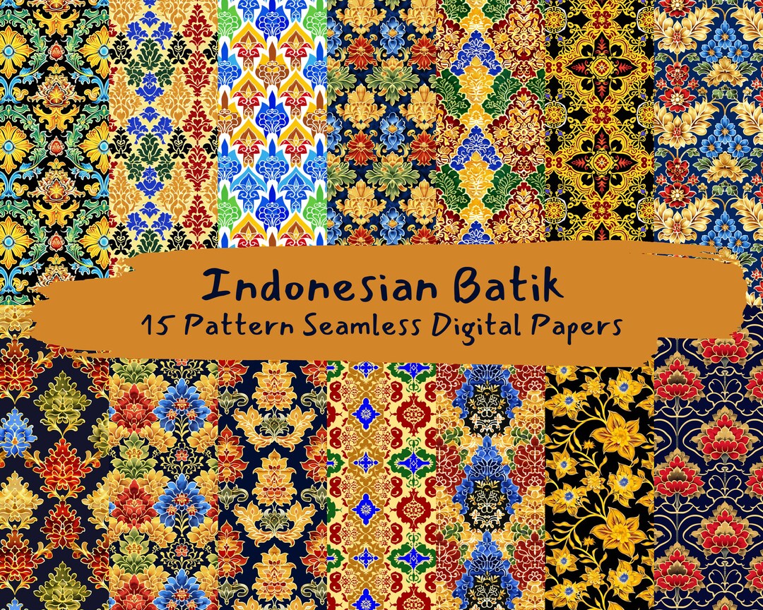 Indonesian Batik Pattern Seamless Digital Papers - Printable Scrapbook ...