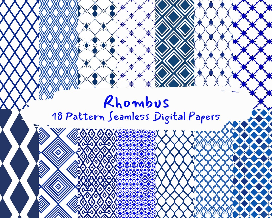 Rhombus Pattern Seamless Digital Papers Printable Scrapbook Paper ...