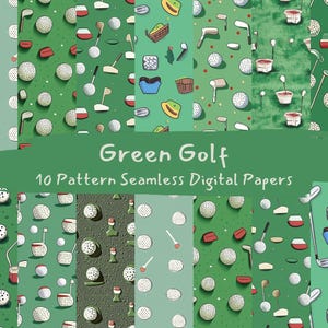 Green Golf Pattern Seamless Digital Papers - Printable Scrapbook Paper ...