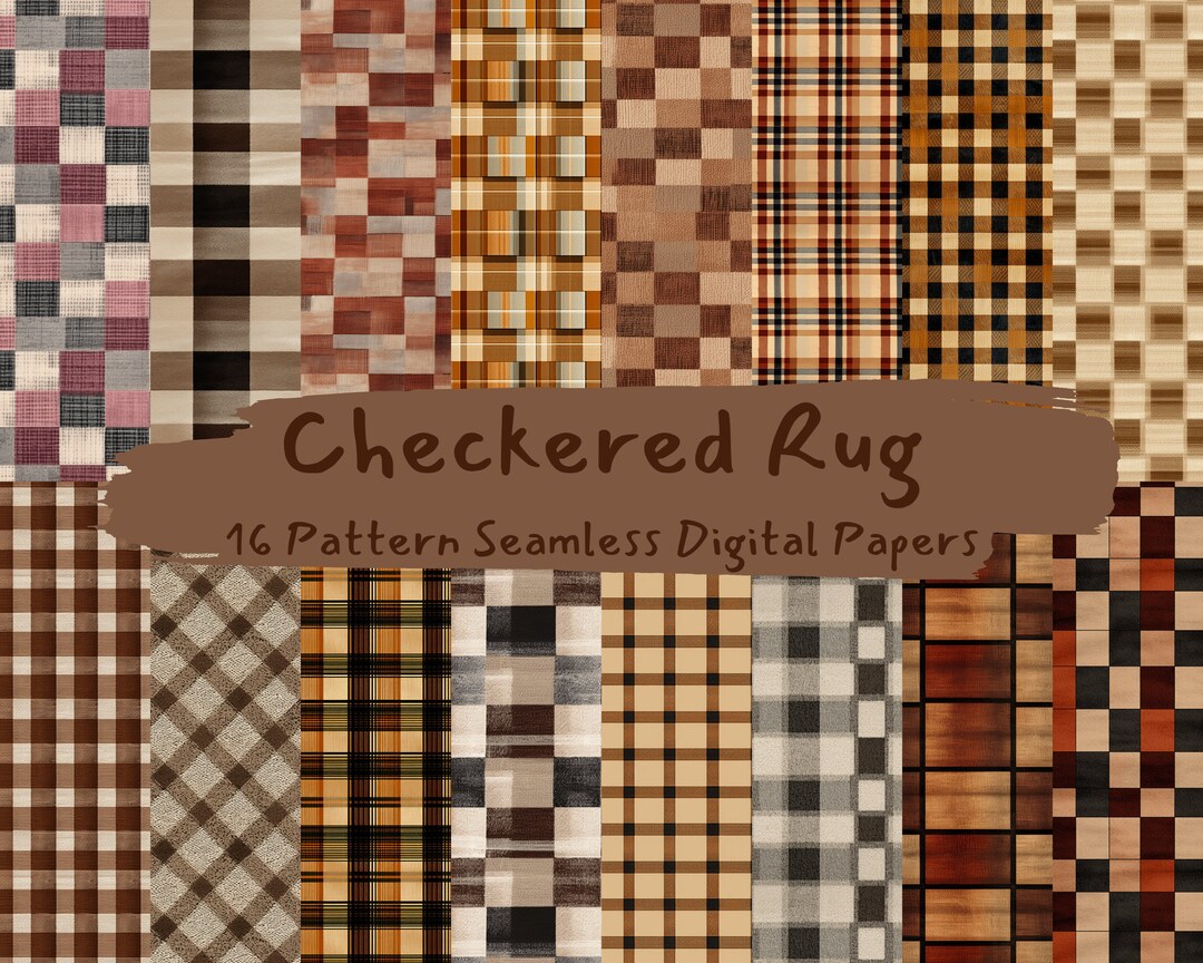 Checkered Rug Pattern Seamless Digital Papers - Tile Patterns Printable ...