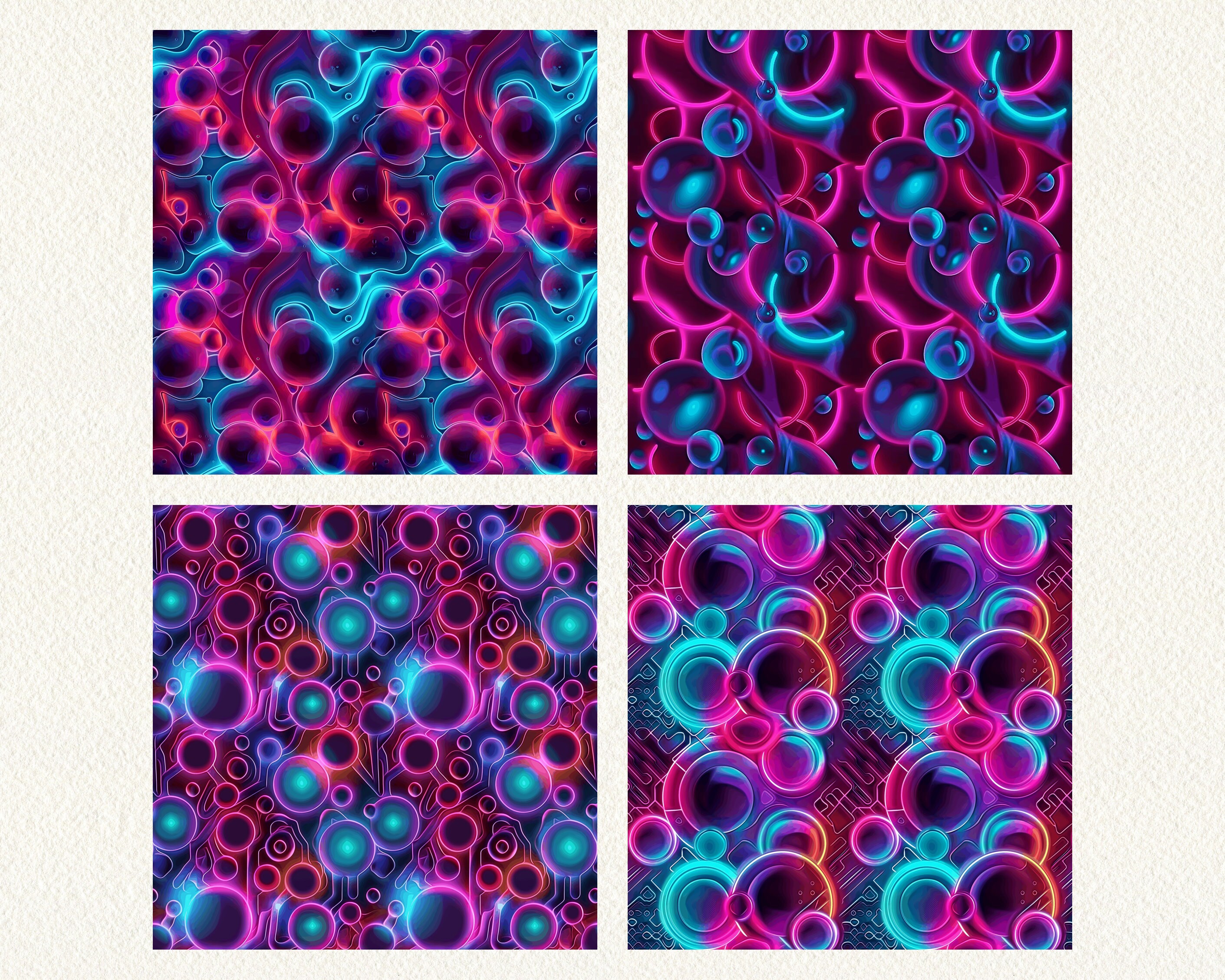 Glow Neon Background Pattern Seamless Digital Papers - Printable ...