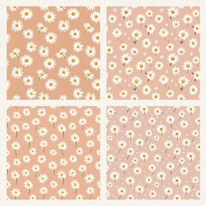 Spring Floral Daisy Pattern Seamless Digital Papers - Printable ...