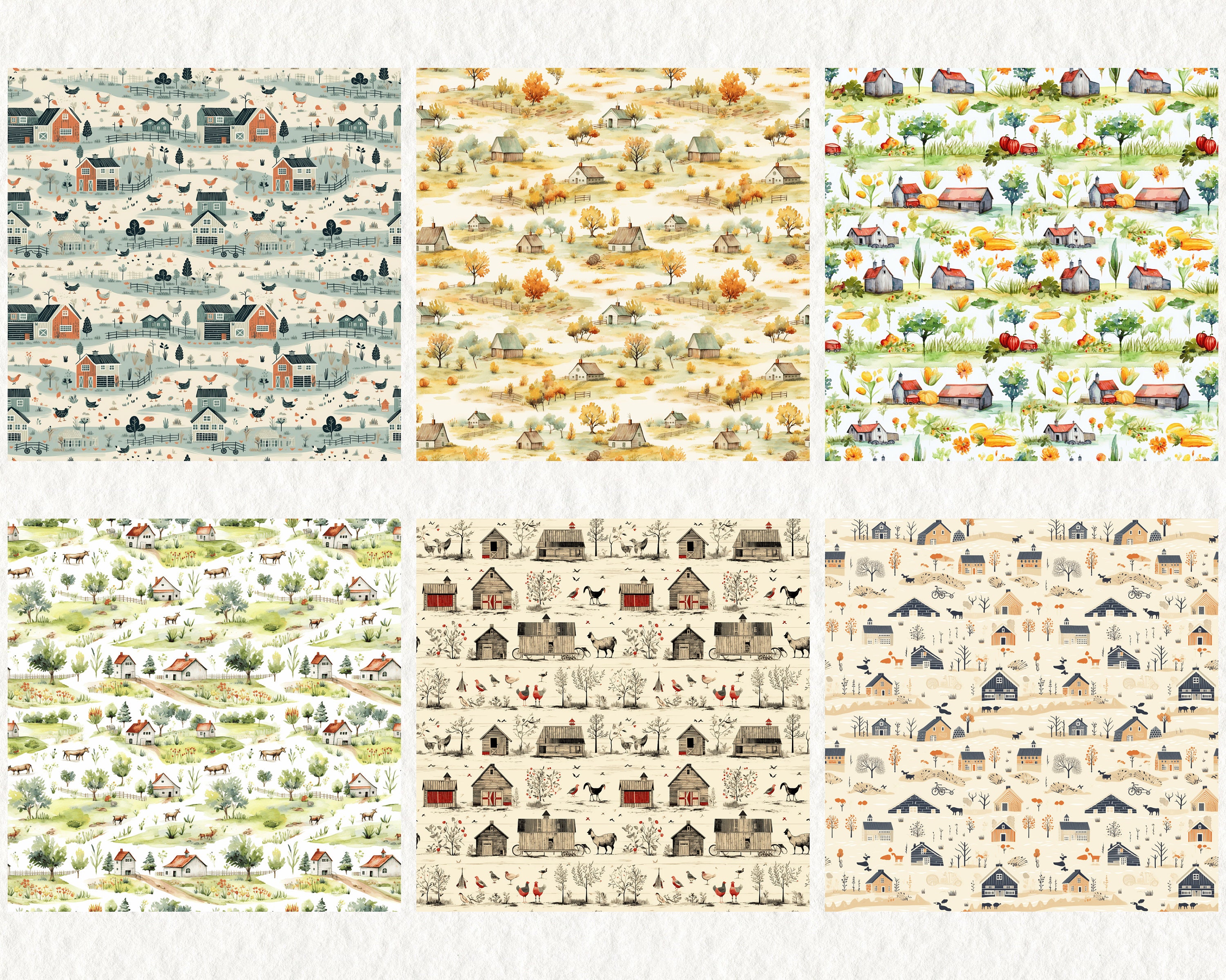 Rustic Farmhouse Pattern Seamless Digital Papers Tile Patterns ...