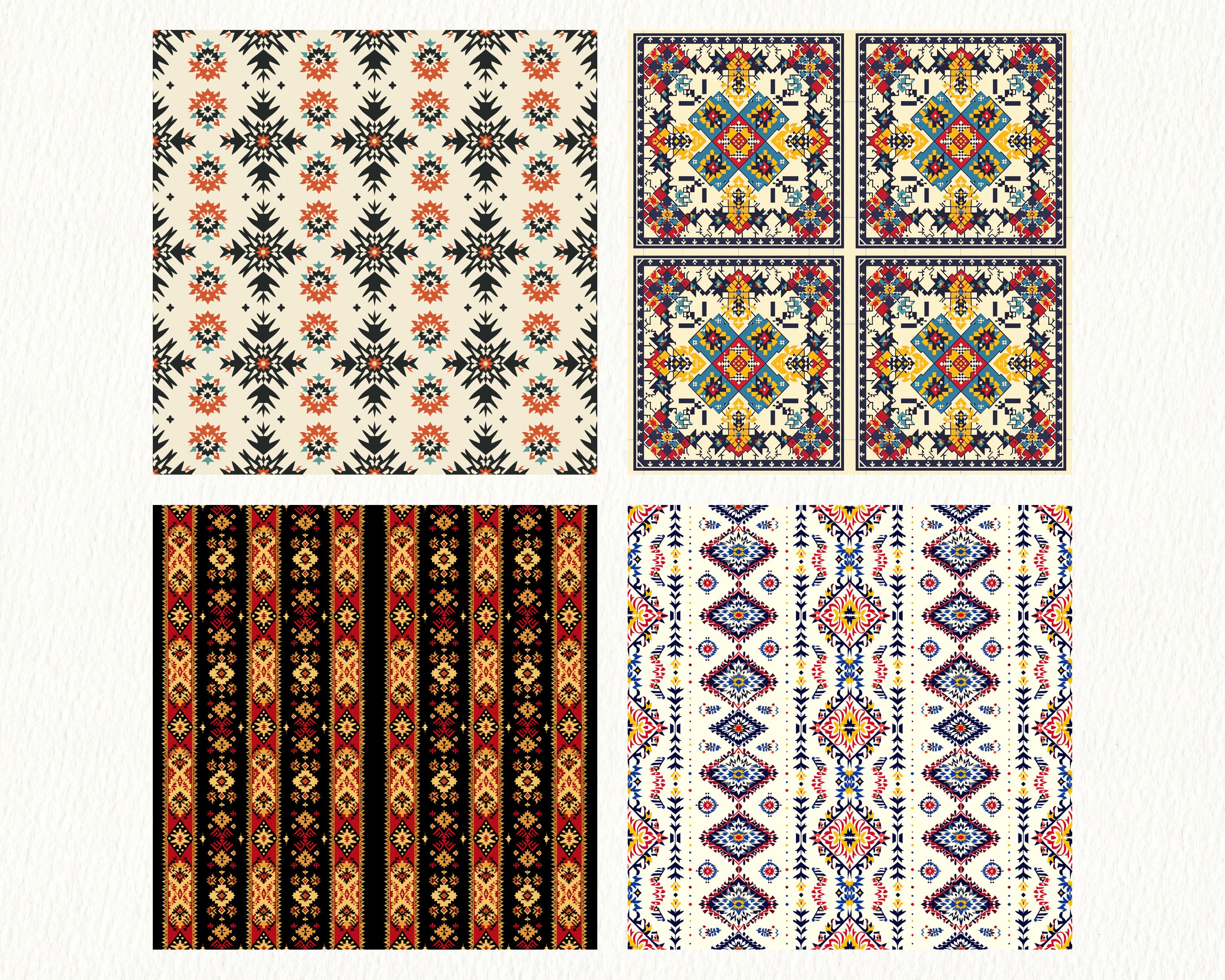 Bulgarian Ethnic Pattern Seamless Digital Papers - Printable Scrapbook ...