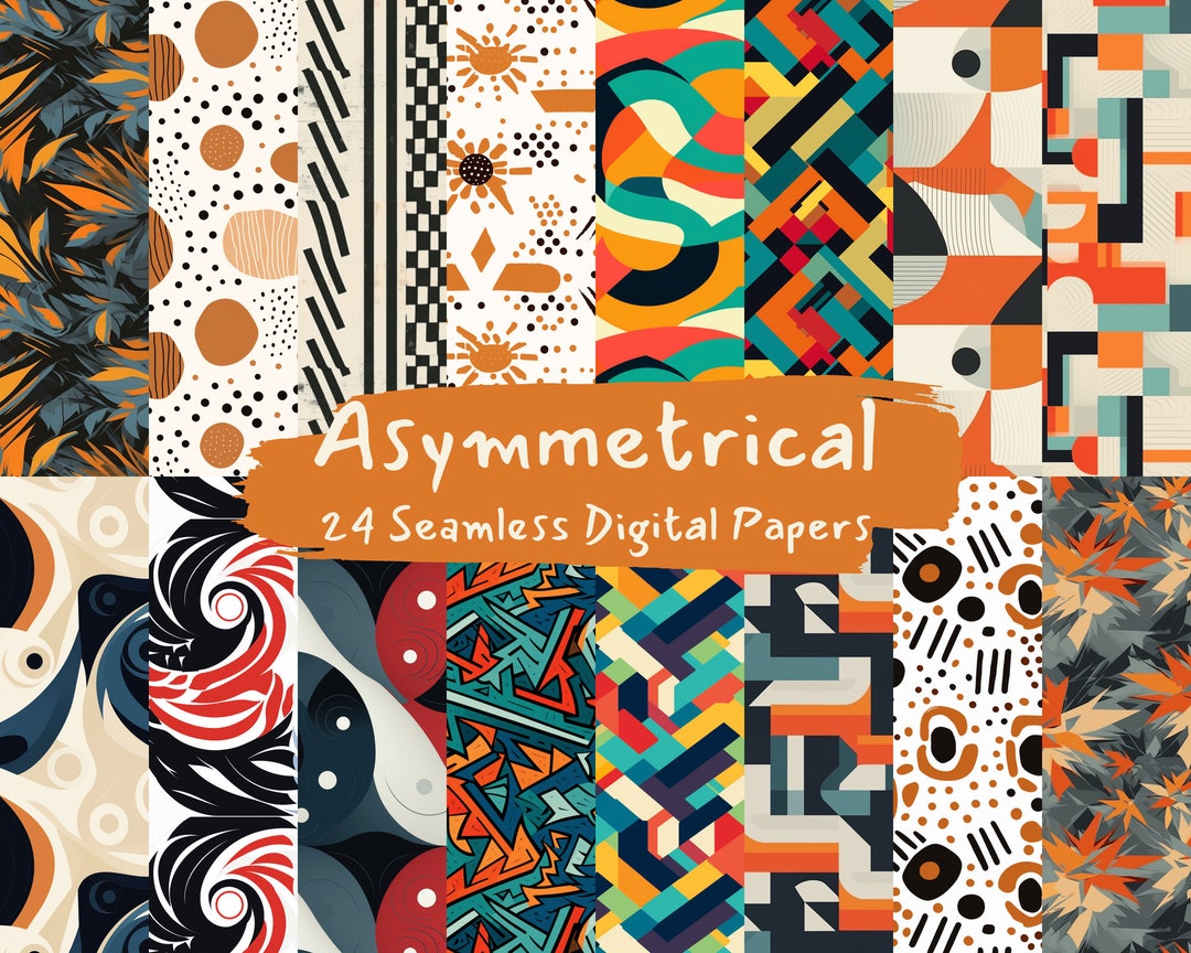 Asymmetrical Pattern Seamless Digital Papers Printable Scrapbook Paper ...