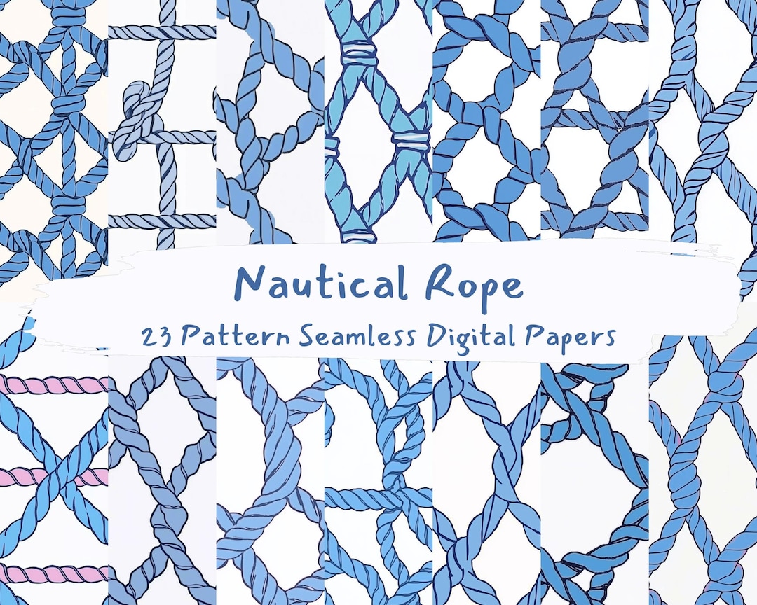 Nautical Rope Pattern Seamless Digital Papers - Printable Scrapbook ...
