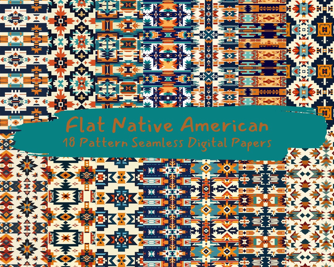 Flat Native American Pattern Seamless Digital Papers - Printable ...