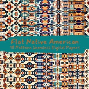 Flat Native American Pattern Seamless Digital Papers - Printable ...