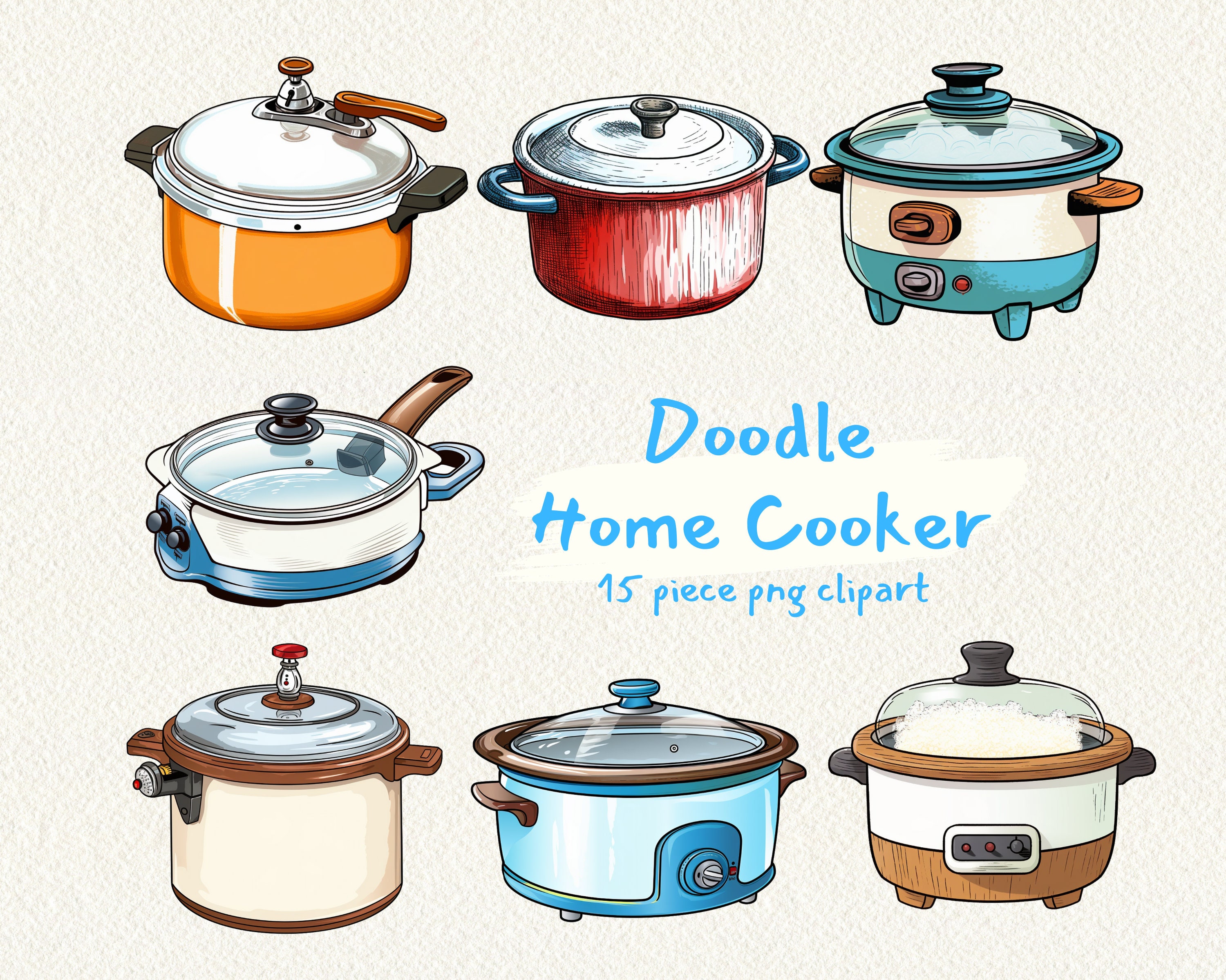 Digital Printable Clip Art Graphics of Home Cookers in PNG Format - Etsy