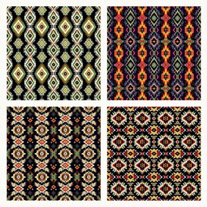 Tribal Folk Embroidery Pattern Seamless Digital Papers - Printable ...