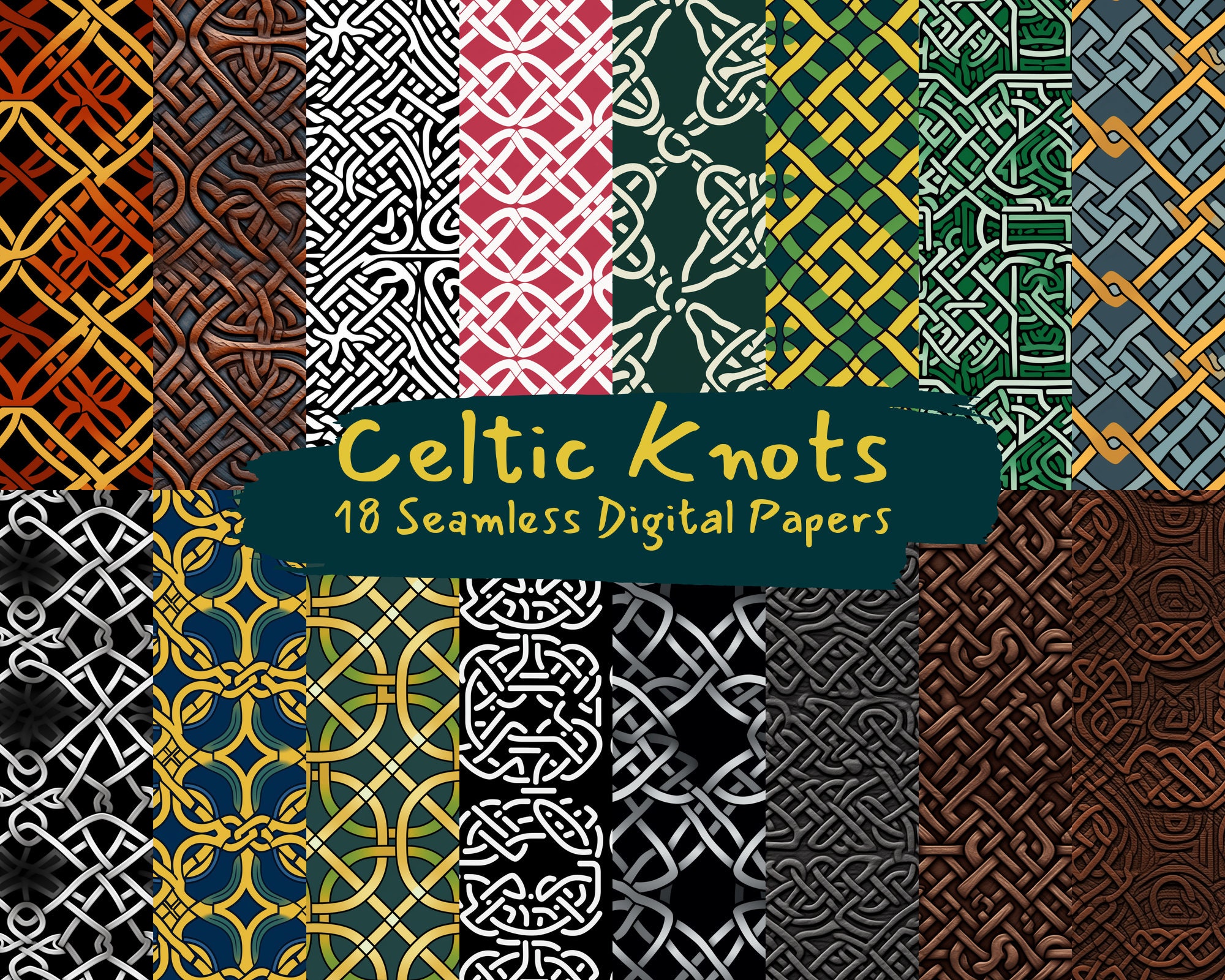 Celtic Knots Pattern Seamless Digital Papers Seamless Tile Patterns ...