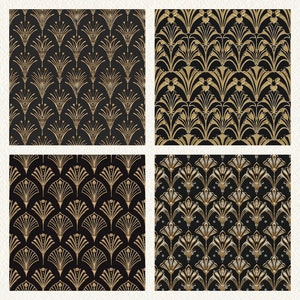 Gatsby Palmette Pattern Seamless Digital Papers - Printable Scrapbook ...