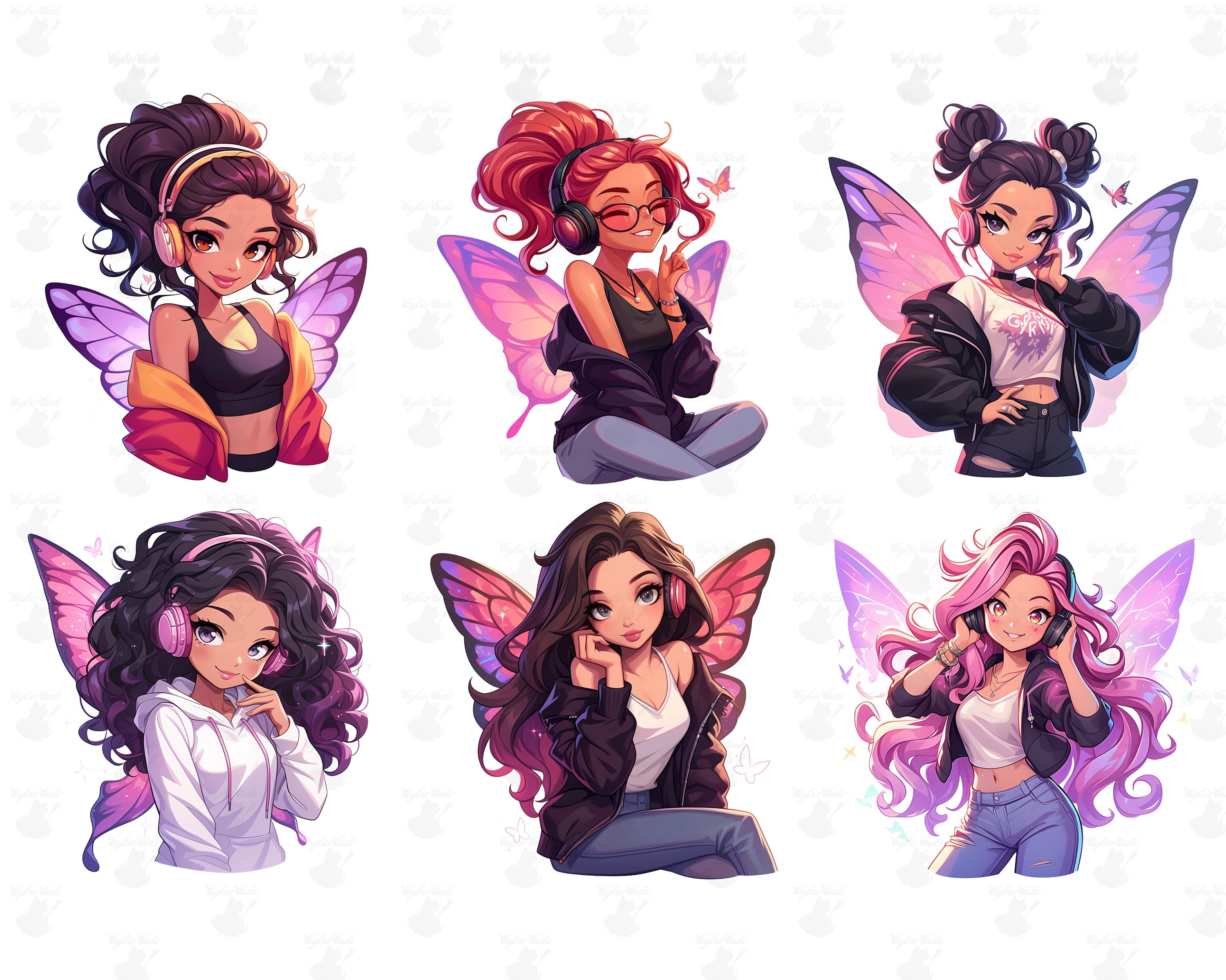 Hip Hop Fairies Printable Clipart, Png Format, Transparent Background ...
