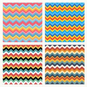Summer Chevron Pattern Seamless Digital Papers - Printable Scrapbook ...