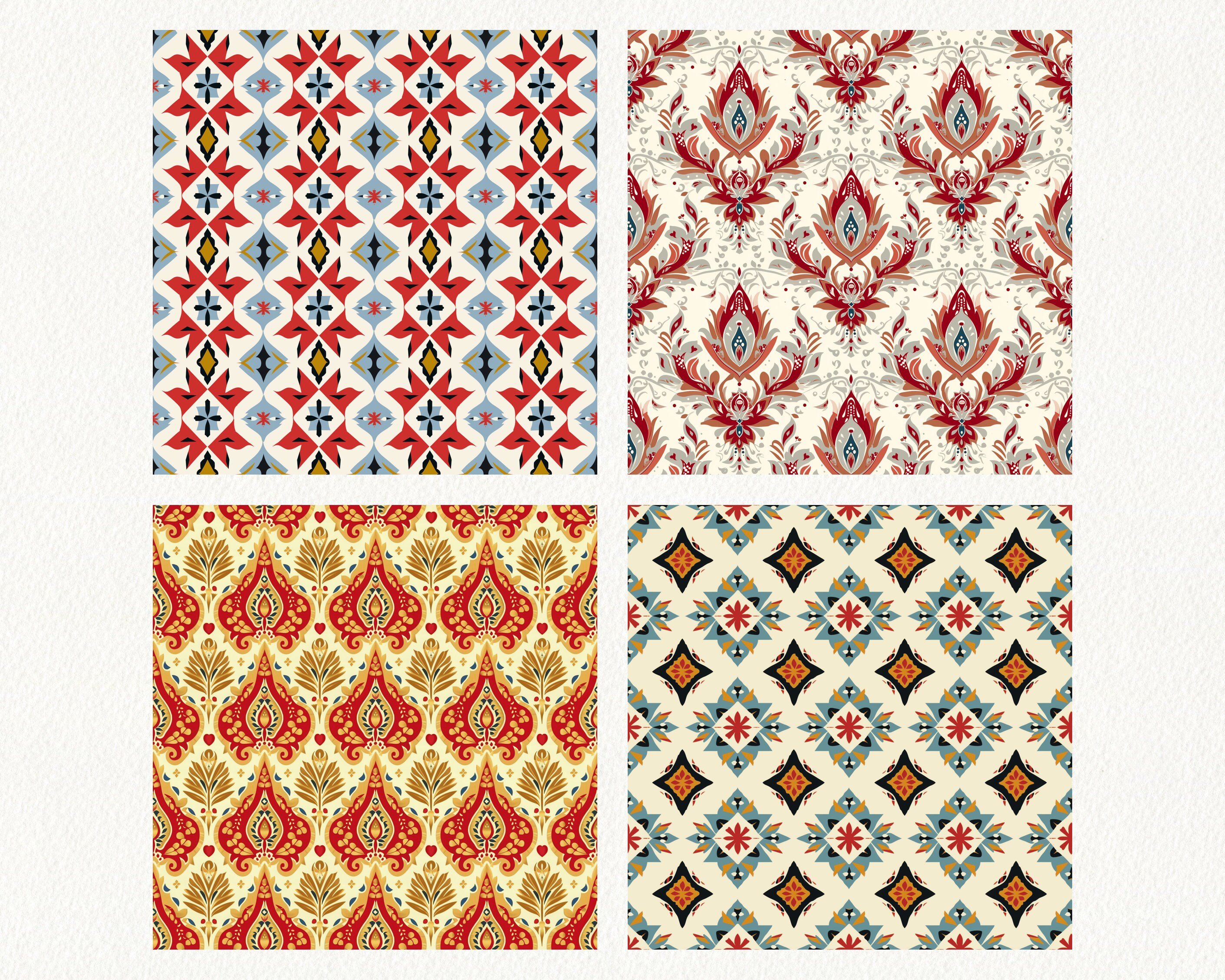 Indian Motifs Pattern Seamless Digital Papers - Printable Scrapbook ...