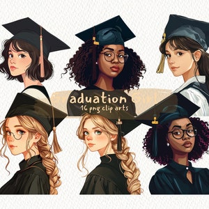 Graduation Girl Digital Printable Clipart Bundle in PNG Format ...