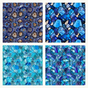 Blue Stained Glass Pattern Seamless Digital Papers - Printable ...