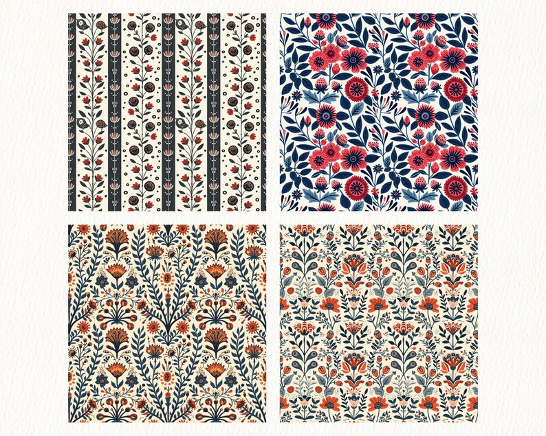 Scandi Pattern Seamless Digital Papers - Printable Scrapbook Paper ...