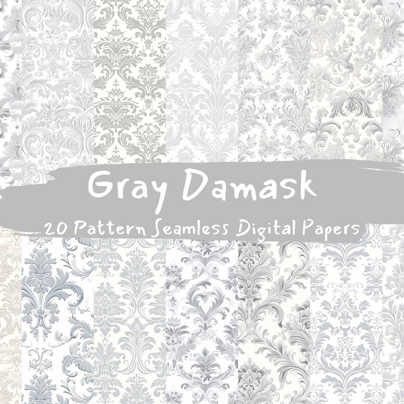 Gray Damask - Etsy