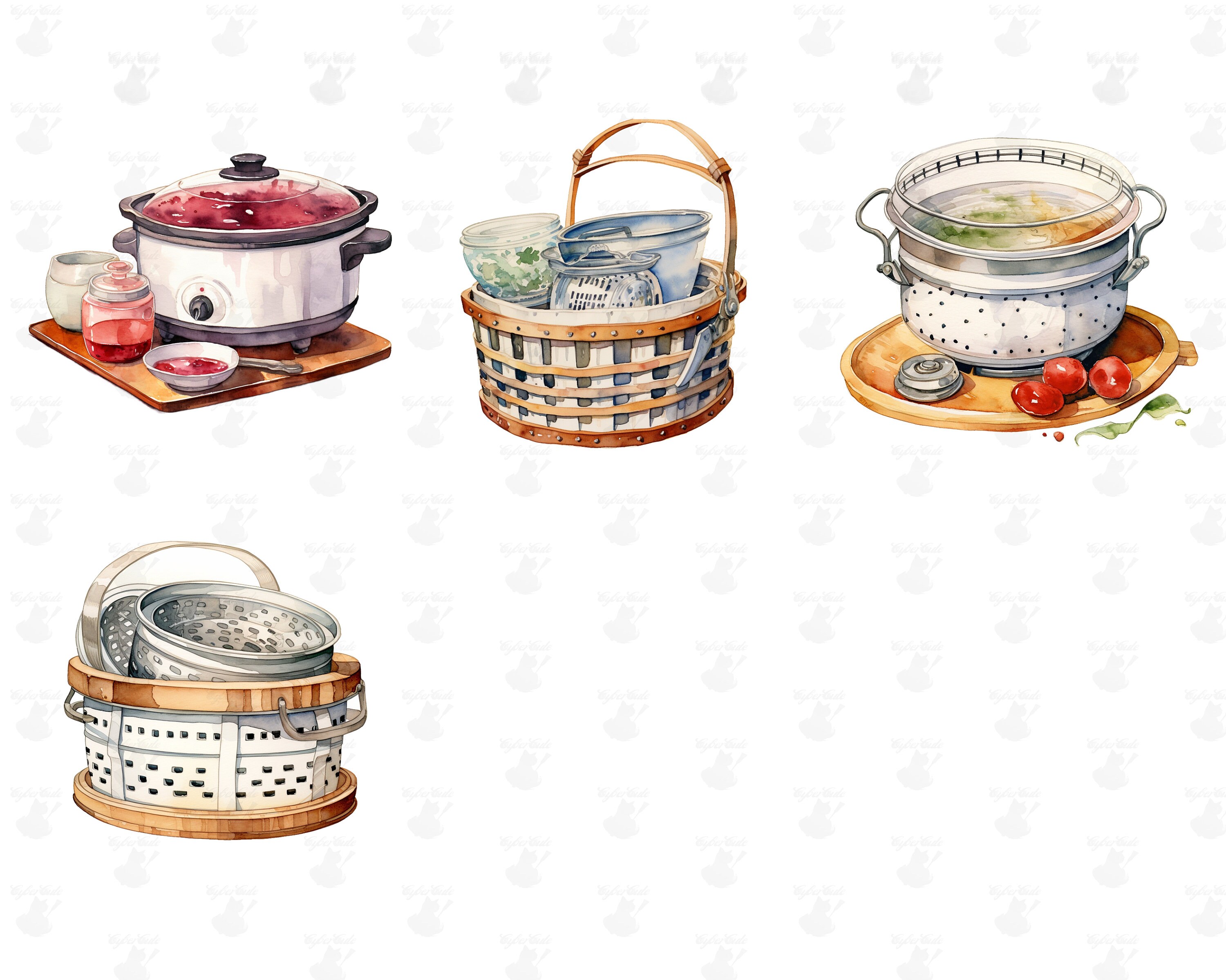 Electric Cookers Digital Printable Clip Art Graphics in PNG - Etsy