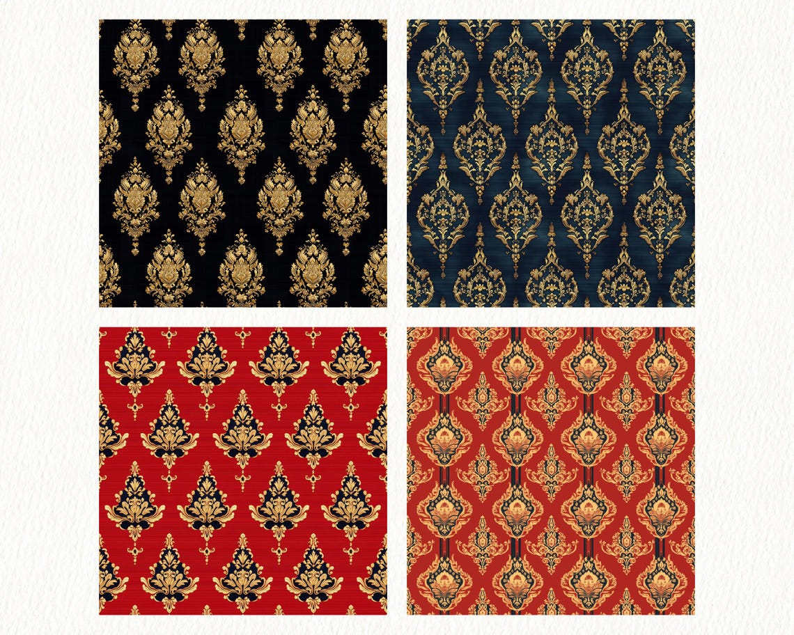 Thai Silk Pattern Seamless Digital Papers - Printable Scrapbook Paper ...