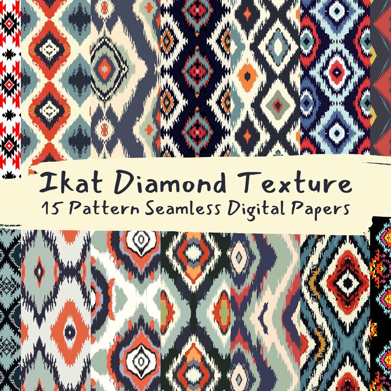 Ikat Digital Paper - Etsy