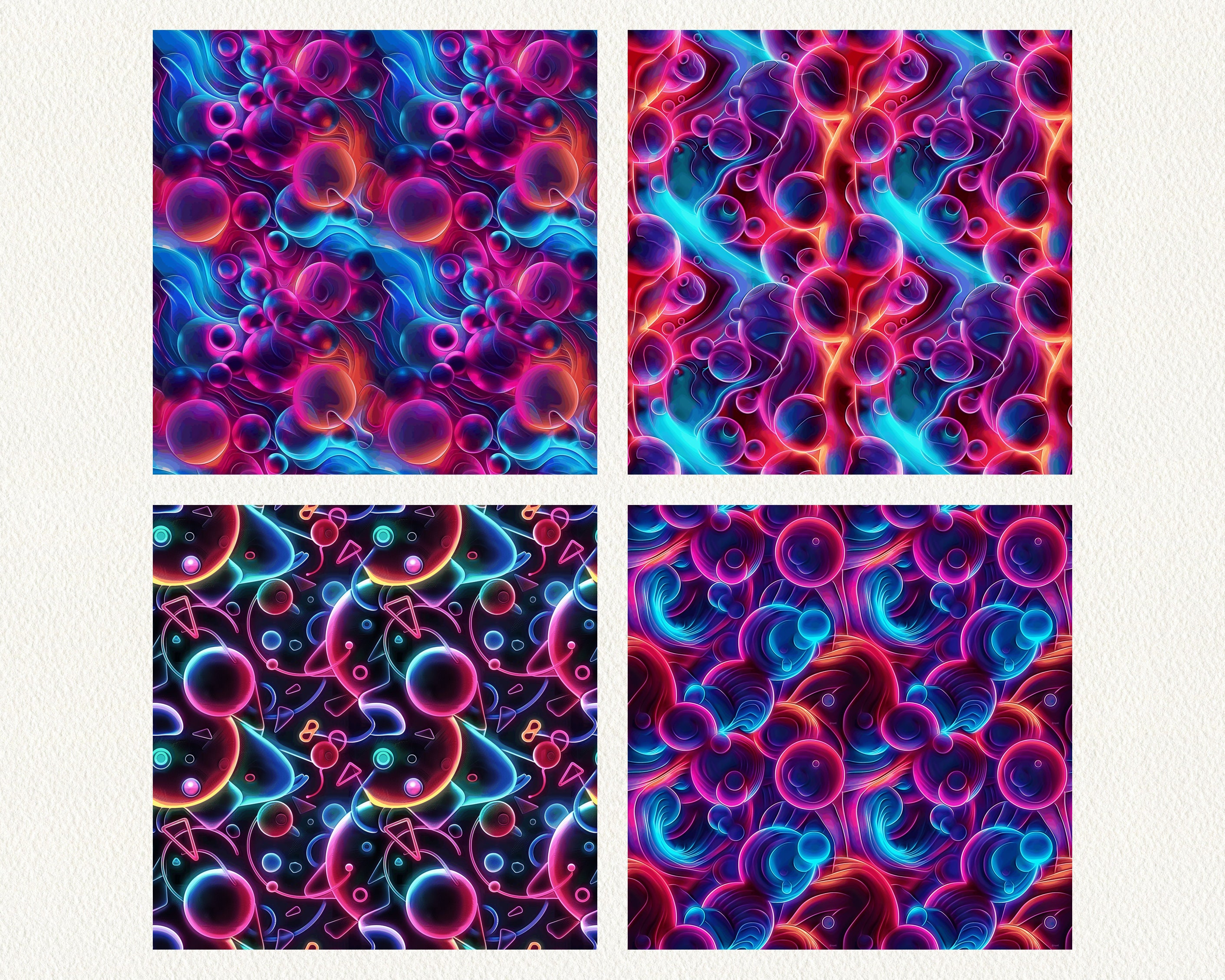 Glow Neon Background Pattern Seamless Digital Papers - Printable ...