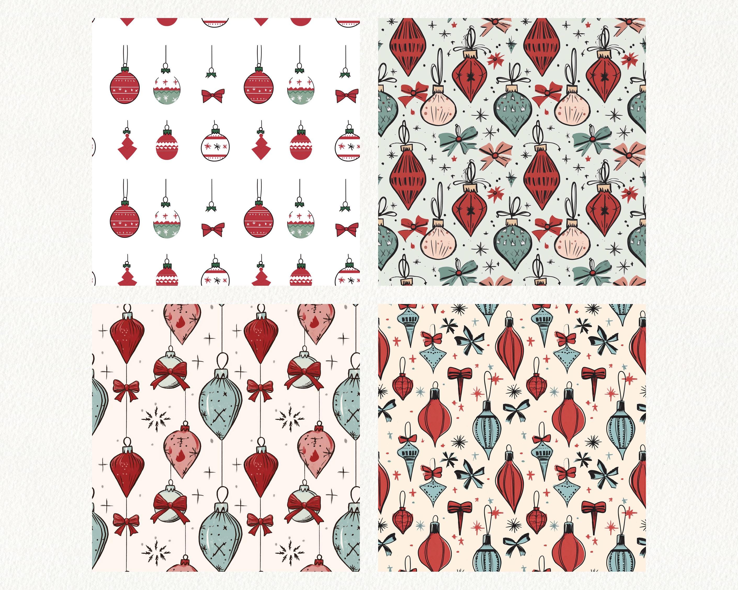 Christmas Ornaments Pattern Seamless Digital Papers - Printable ...
