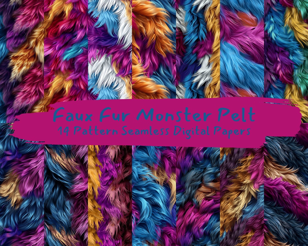 Faux Fur Monster Pelt Pattern Seamless Digital Papers - Printable ...