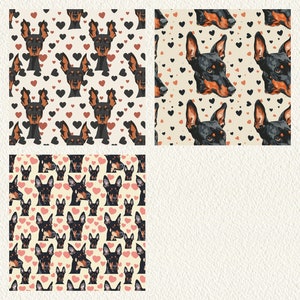 Doberman Pattern Seamless Digital Papers - Printable Scrapbook Paper ...
