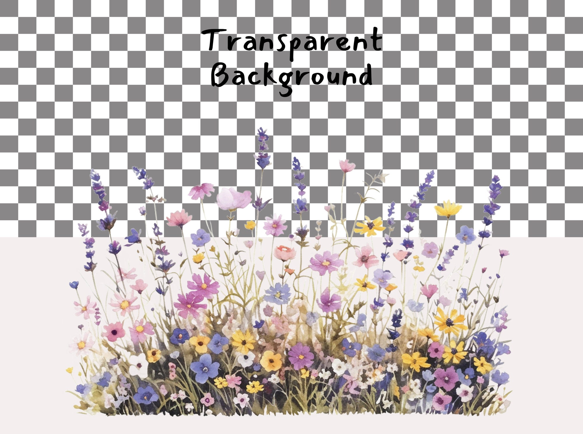 Wildflowers Border Printable Clipart, Png Format, Transparent ...