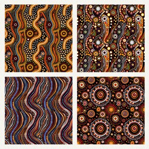 Aboriginal Vectors Pattern Seamless Digital Papers - Printable ...