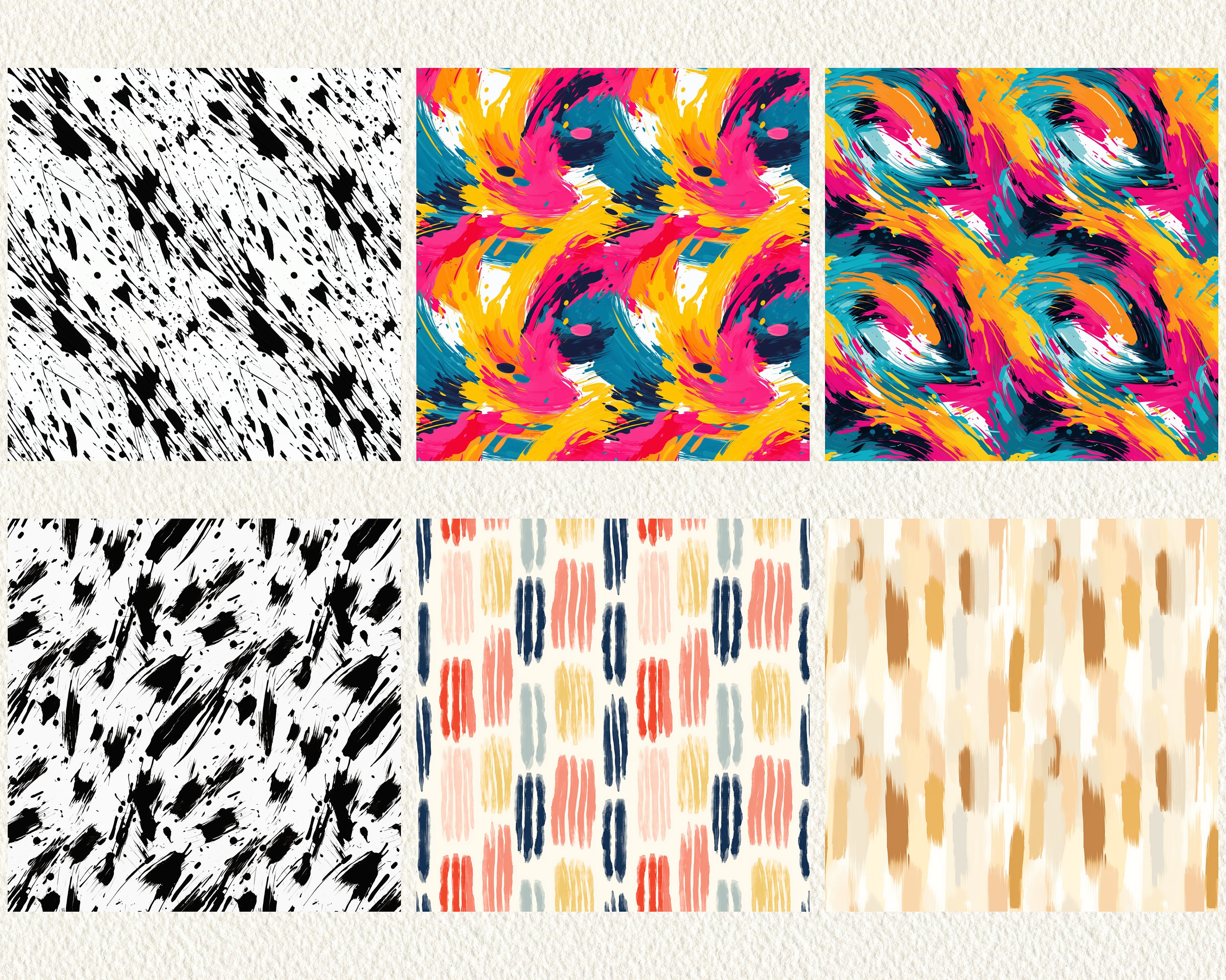 Brush Stroke Pattern Seamless Digital Papers - Tile Patterns Printable ...