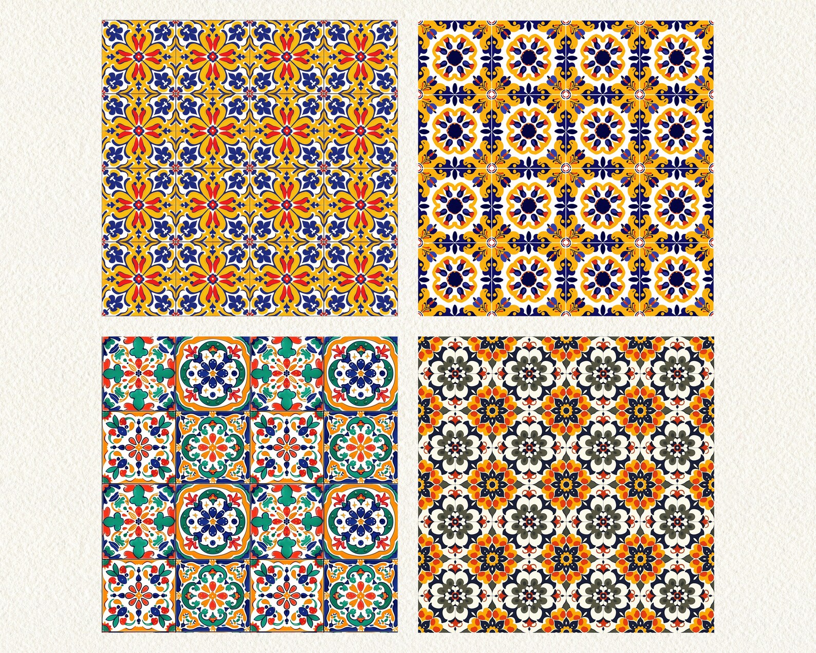 Talavera Tiles Pattern Seamless Digital Papers - Printable Scrapbook ...