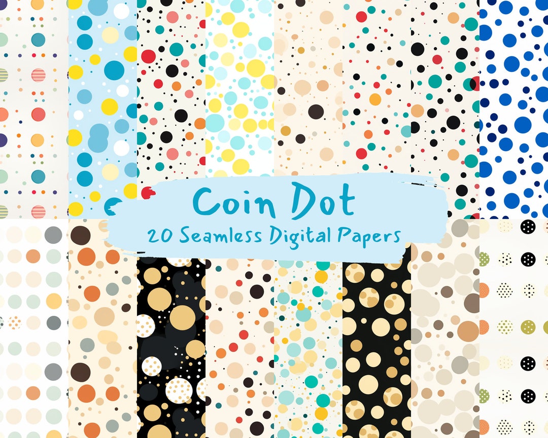 Coin Dot Pattern Digital Papers - Seamless Tile Patterns Printable ...