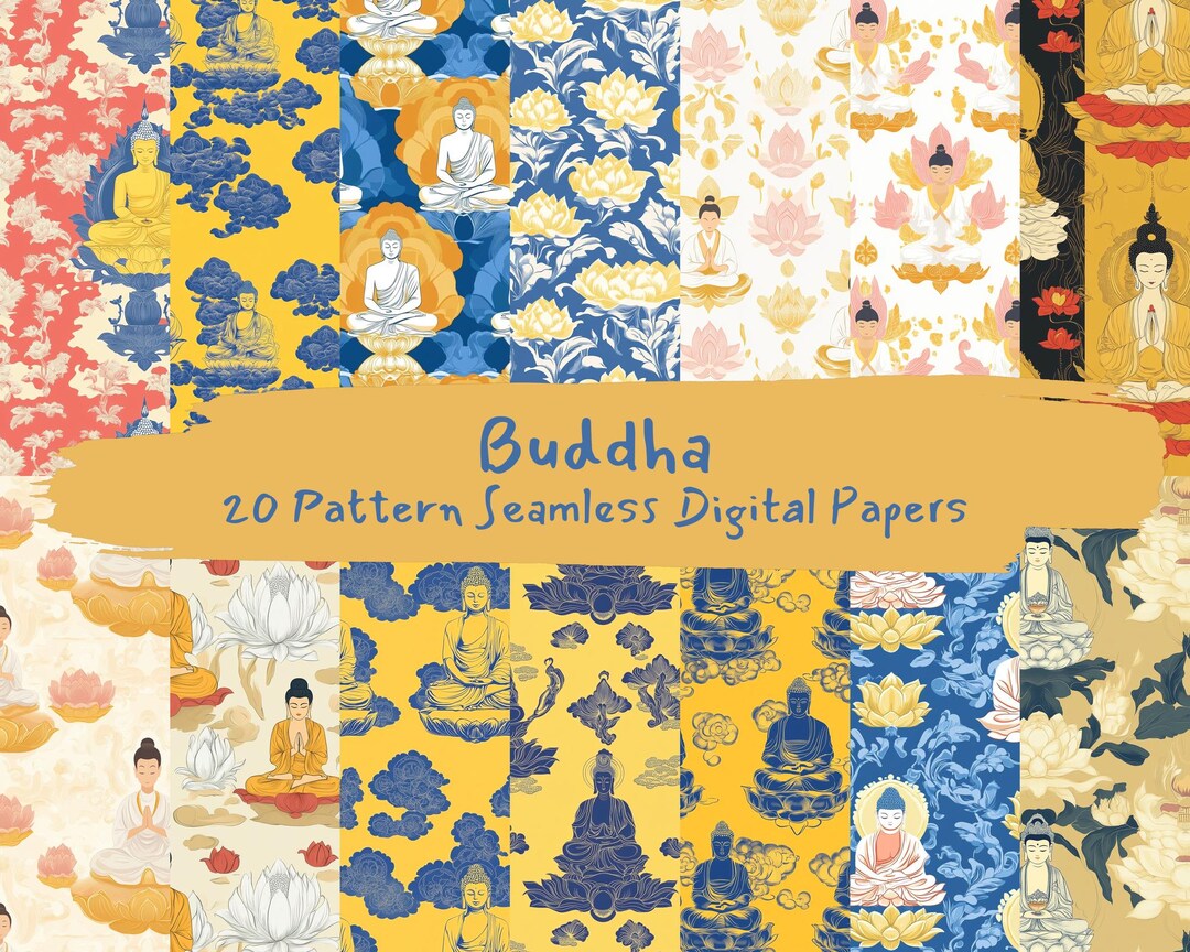 Buddha Pattern Seamless Digital Papers - Printable Scrapbook Paper Png ...