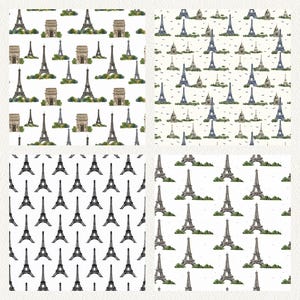 Paris Travel Book Pattern Seamless Digital Papers - Printable Scrapbook ...