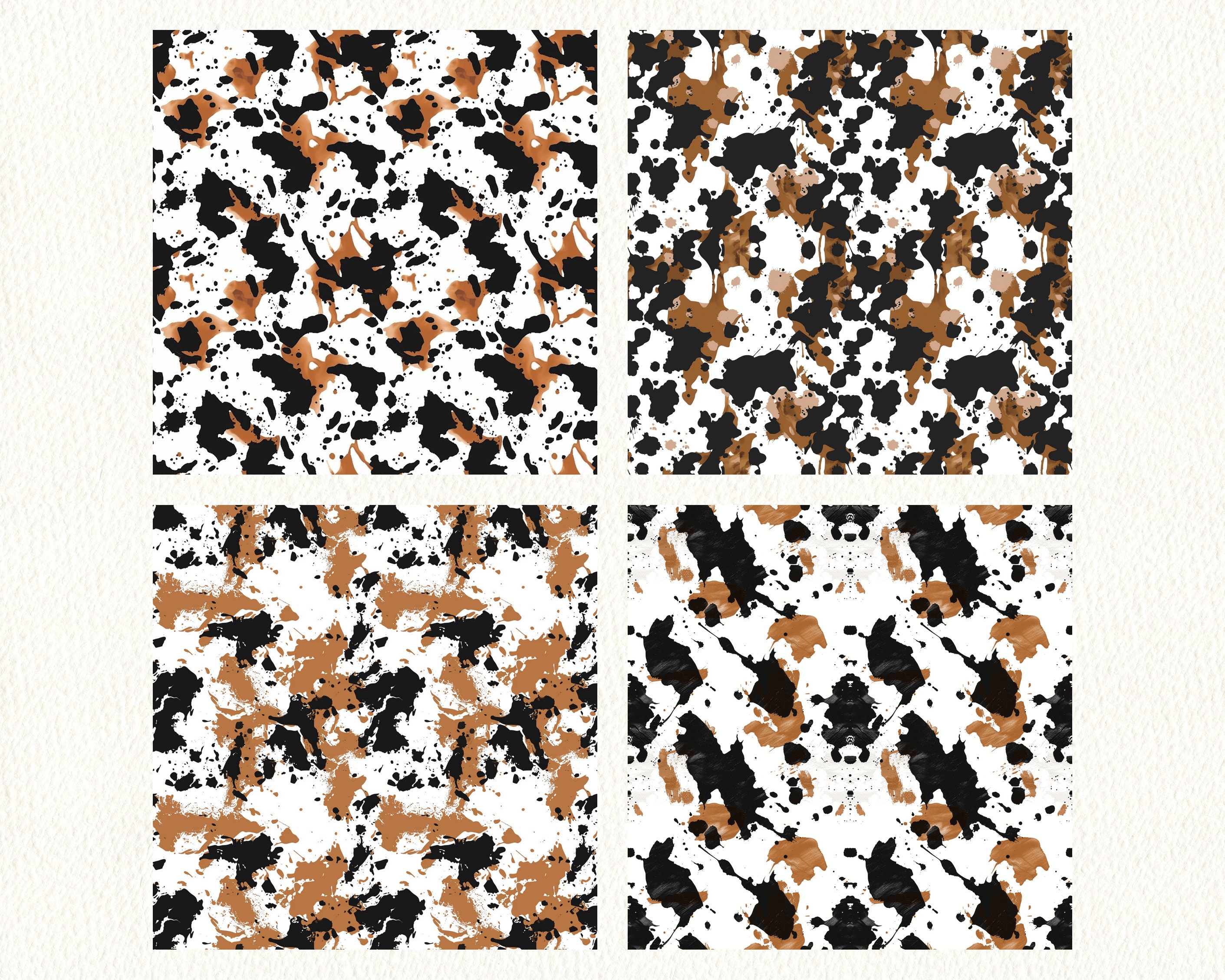 Cow Stain Ink Pattern Seamless Digital Papers Printable Scrapbook Paper ...