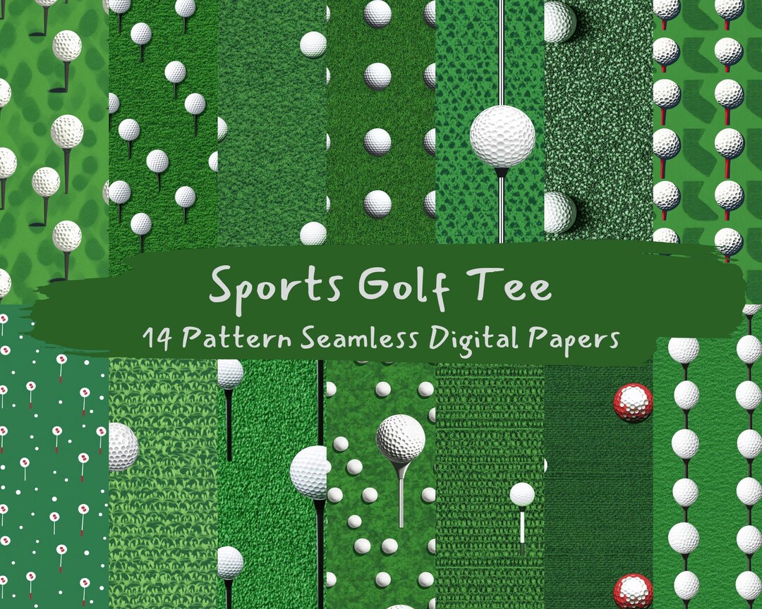 Sports Golf Tee Pattern Seamless Digital Papers - Printable Scrapbook ...