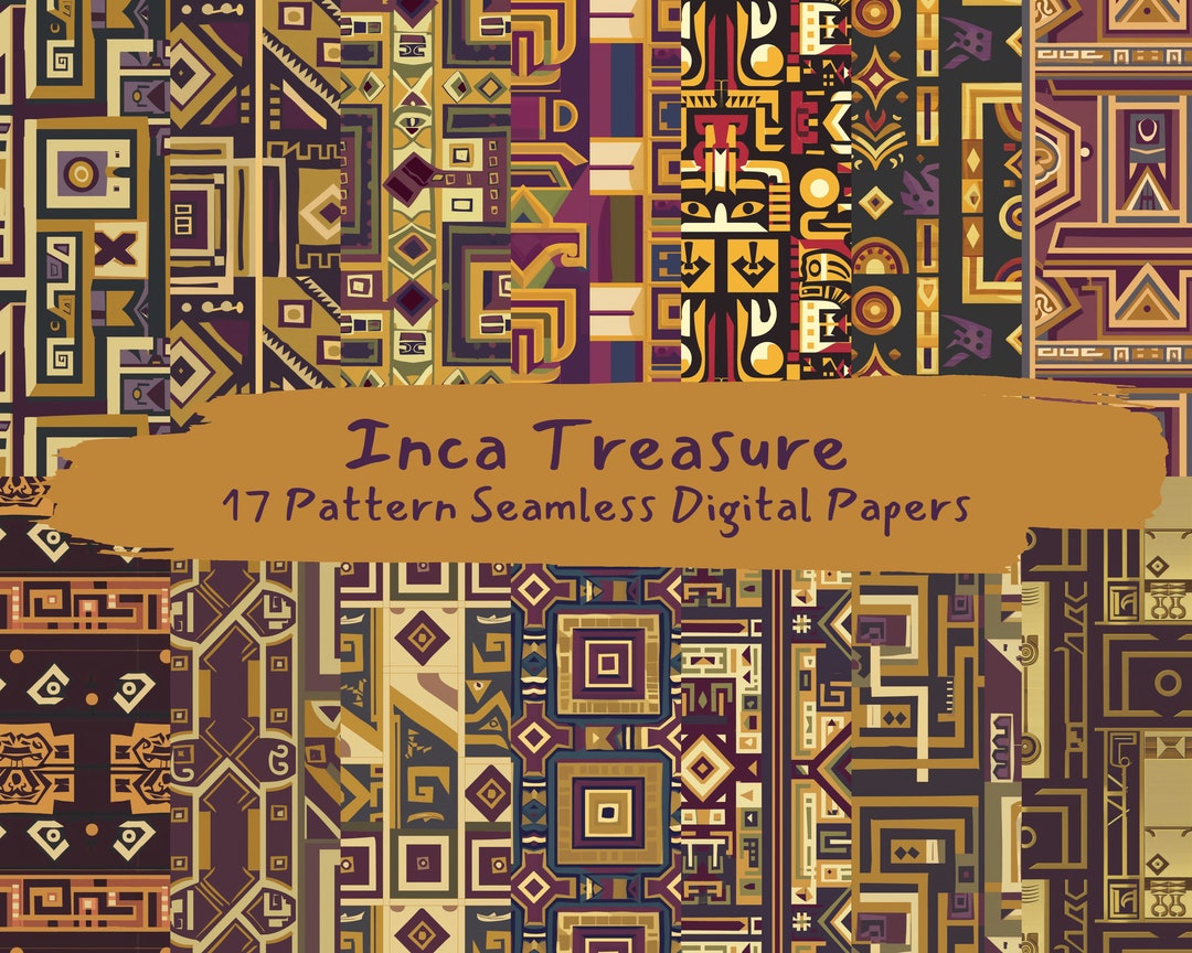 Inca Treasure Pattern Seamless Digital Papers - Printable Scrapbook ...