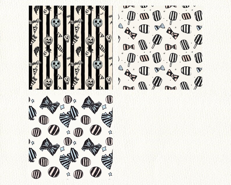 Halloween Candy Pattern Seamless Digital Papers - Printable Scrapbook ...