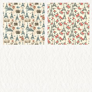 Vintage Paris Pattern Seamless Digital Papers - Printable Scrapbook ...
