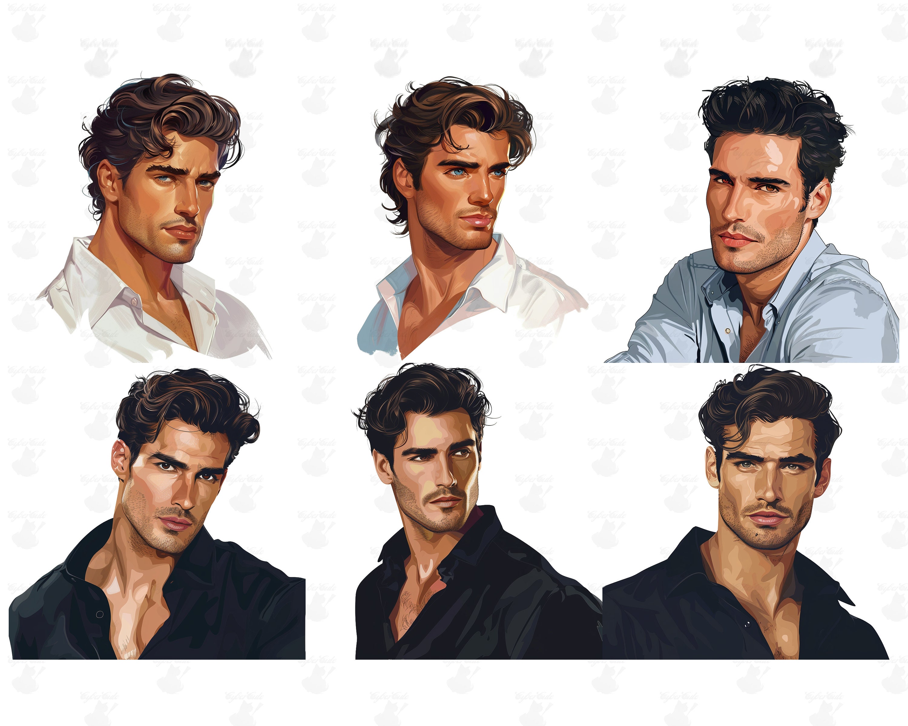 Italian Man Digital Printable Clipart Bundle in PNG Format Transparent ...