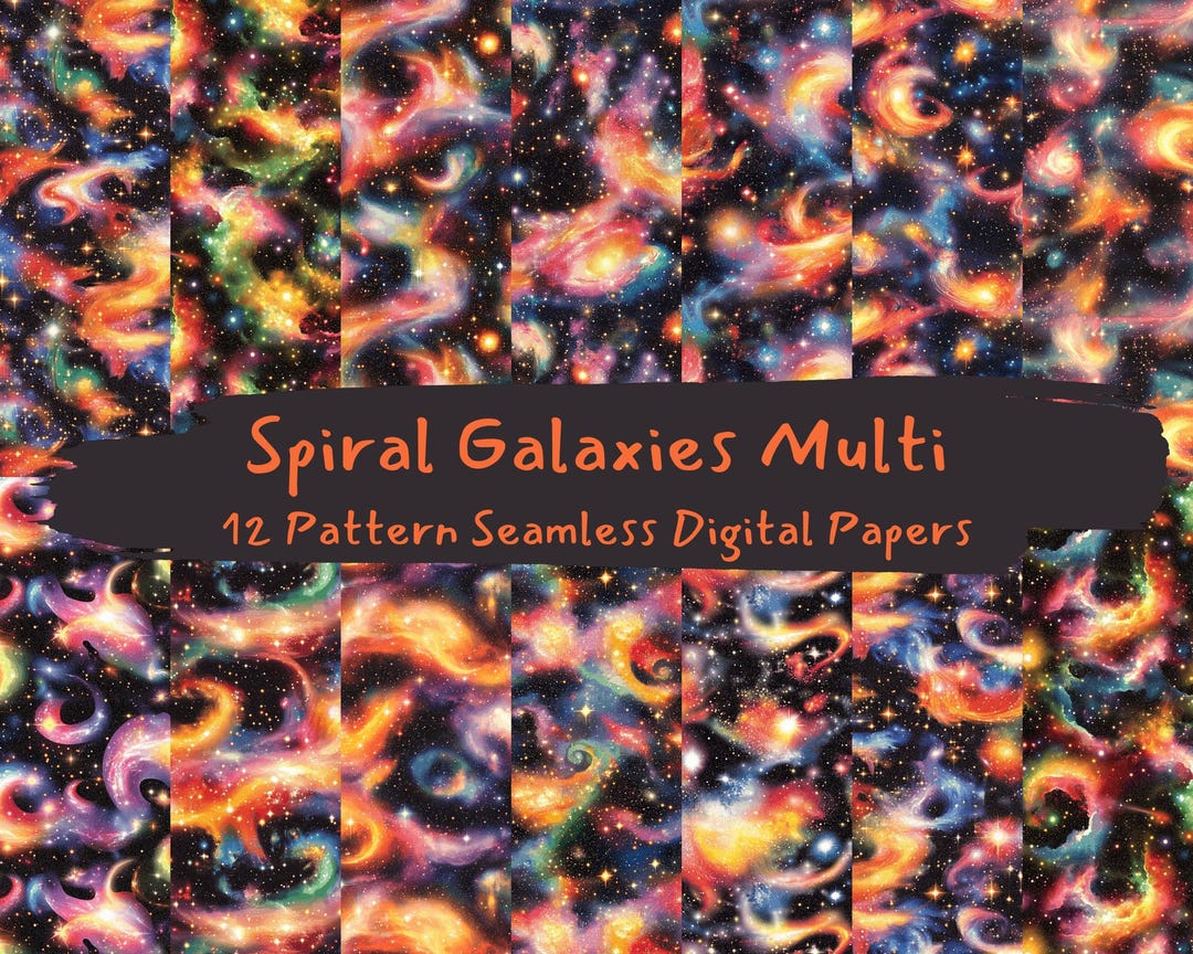 Spiral Galaxies Multi Pattern Seamless Digital Papers - Printable ...