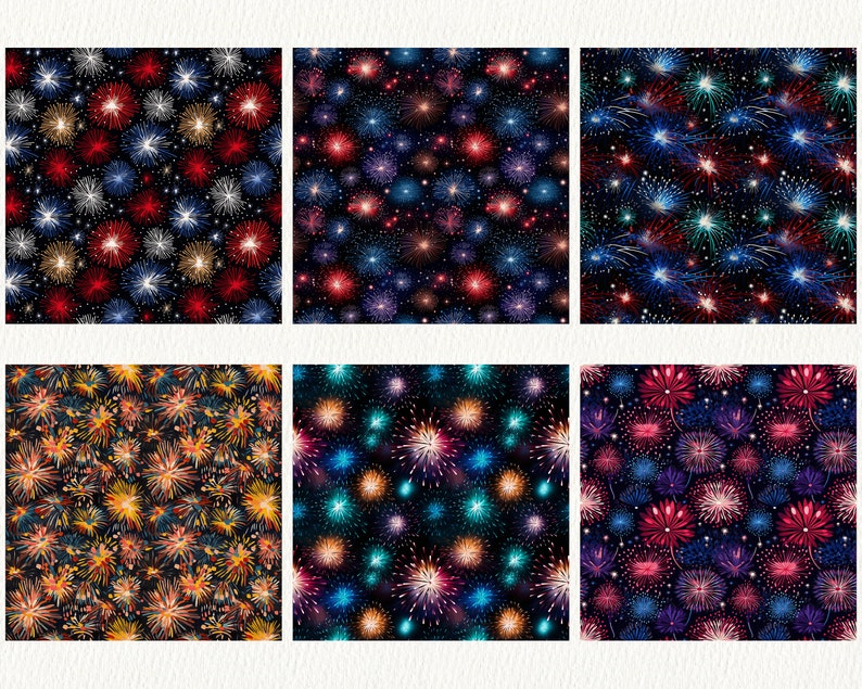 Firework Pattern Scrapbook Papers Seamless Printable - Etsy UK