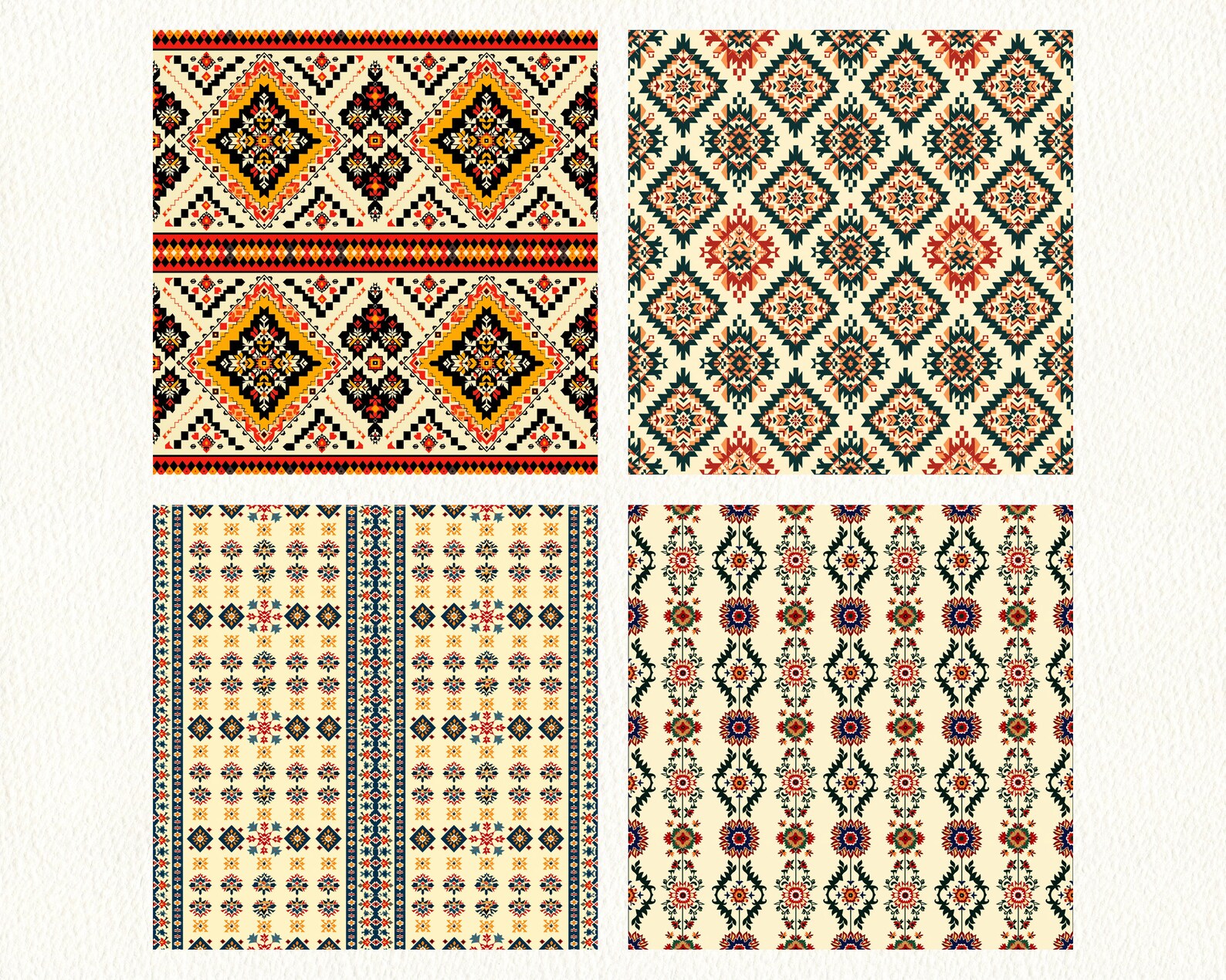 Bulgarian Ethnic Pattern Seamless Digital Papers - Printable Scrapbook ...